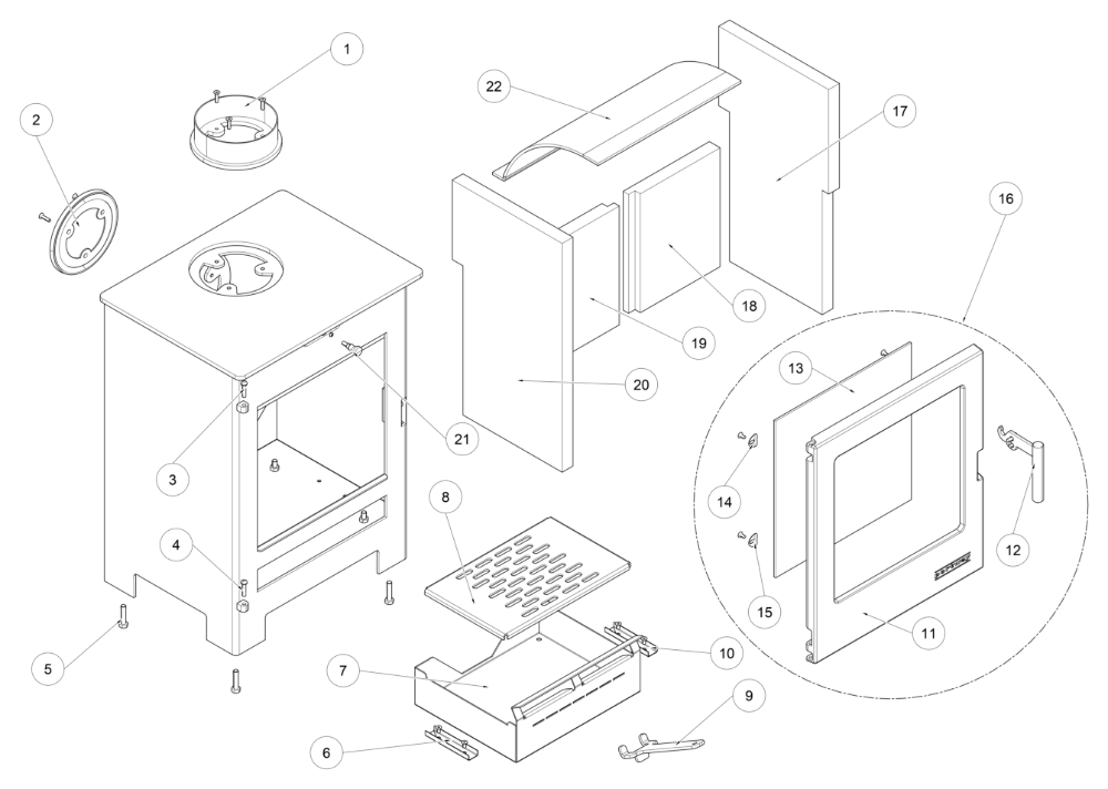 Arundel Wood Stove (PCWSB3) - BFM Europe Ltd